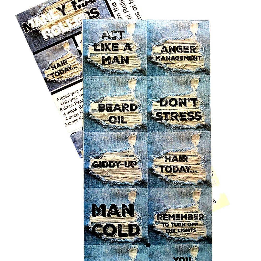Manly Man labels for 10 ml roller bottles – woopDIY